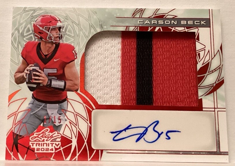 CARSON BECK 2024 LEAF TRINITY 1/15 PATCH AUTOGRAPHED CARD | eBay