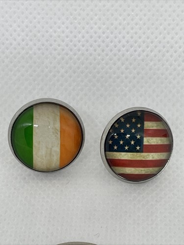 American Flag Irish Flag Set Of 2 Pins lapel pin 1/2 Inch In Diameter ...