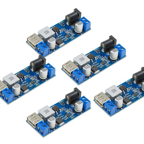 5PCS DC9V 12V 24V Step Down to DC 5V 5A Buck Converter Voltage ...