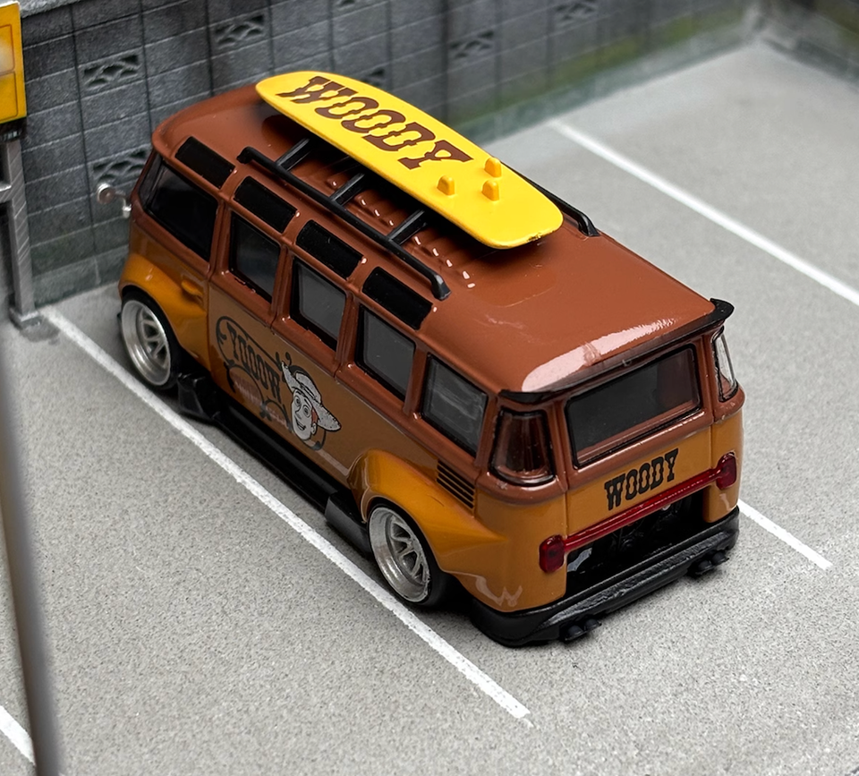 GB LMLF 1:64 Brown VW T1 RWB Van Bus Camper Kombi Model Diecast Collect ...