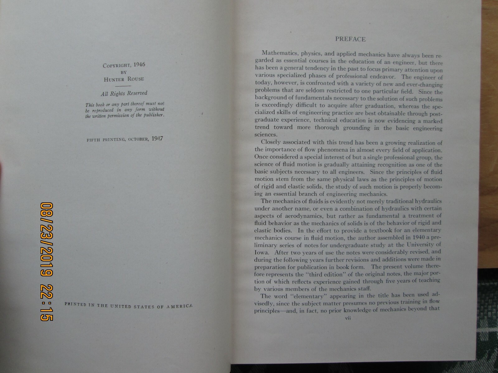Elementary Mechanics of Fluid - Hunter Rouse 1947 | eBay