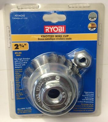Ryobi A01AG02 2-3/4" Knotted Wire Cup Wheel For Metal & Wood | eBay