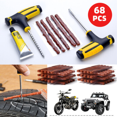 68pcs Tire Repair Kit Heavy Duty Tire Plug Kit Car Truck Motorcycle ...
