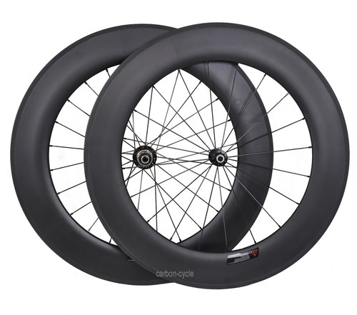 88mm Carbon Wheelset Tubular Road Bicycle Rims UD Matt 700C Powerway ...
