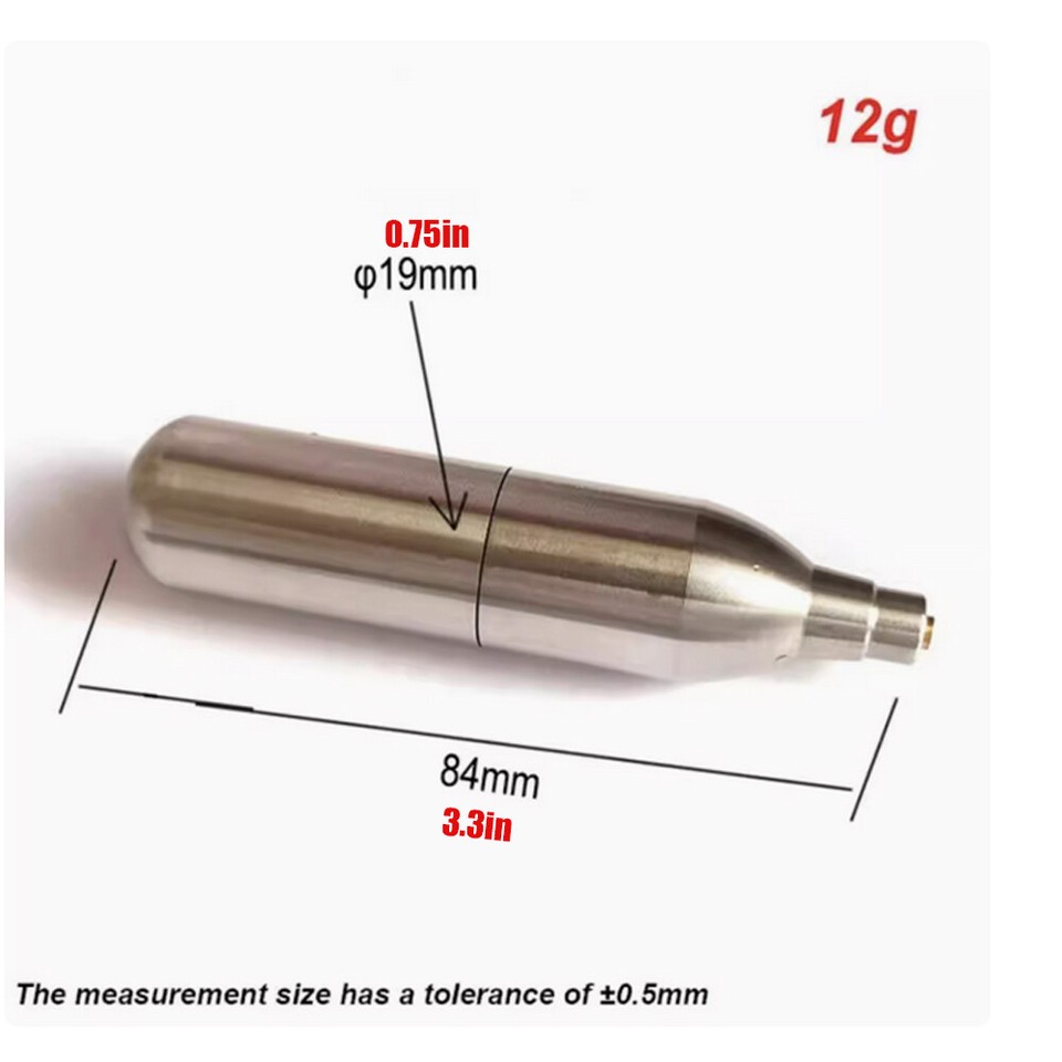 Paintball PCP,12g Refillable CO2 Cartridge With 8mm Male/Quick ...