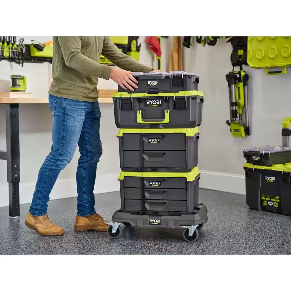 Rolling Base Modular Dolly Cart Mobile Tool Storage Stacking System ...
