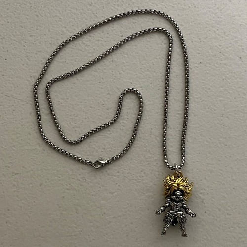 Dragonball Kid Goku Charm Pendant Necklace Vegeta Blond Hair Silver Box ...