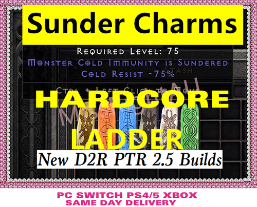 New Sunder Charm/Sunder Rupture!🌺Diablo 2 D2R HARDCORE LADDER🌺PC-SWITC ...