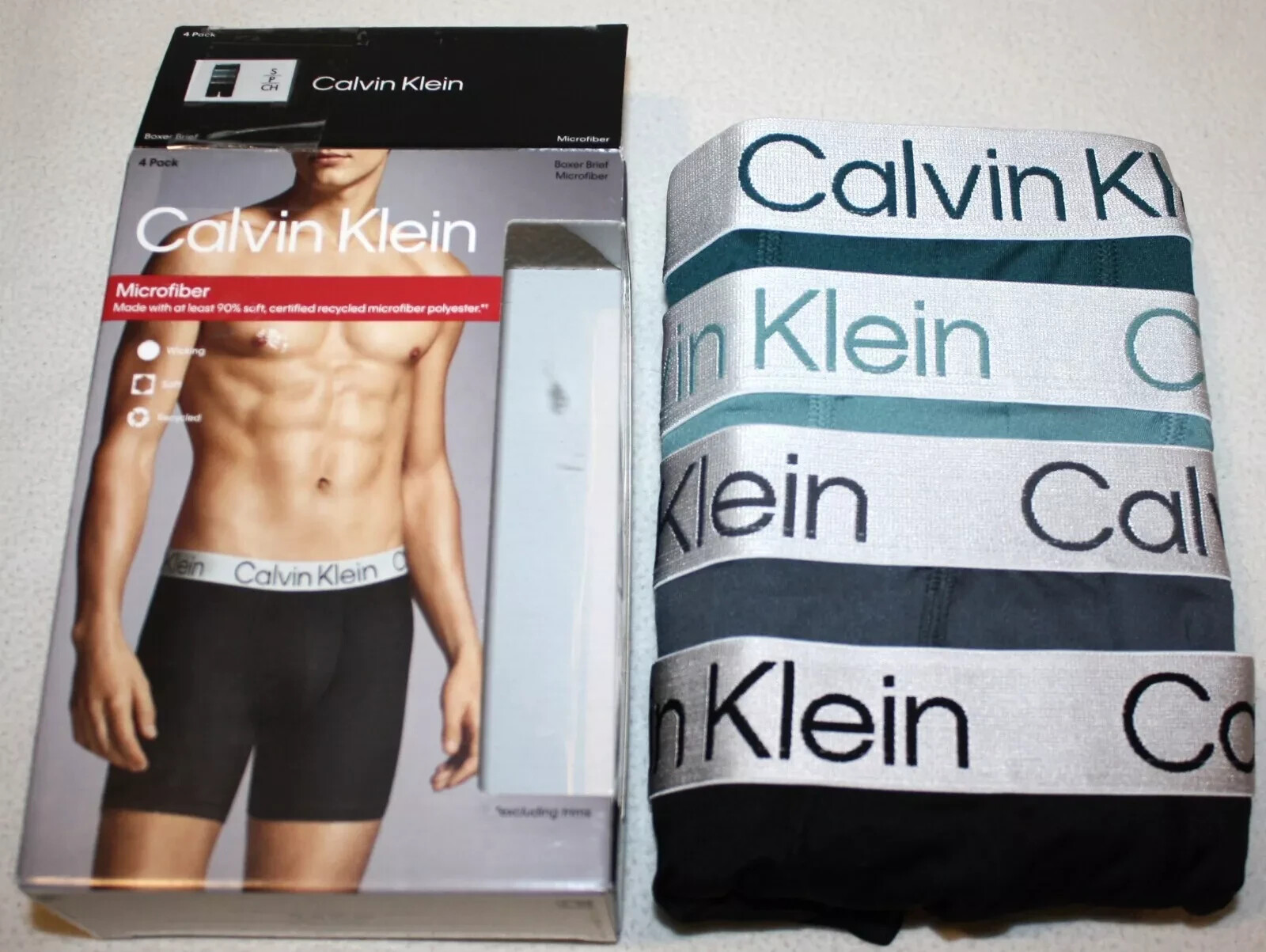 4 Calvin Klein Boxer Briefs Microfiber Stretch Multicolor 4 Pack ...