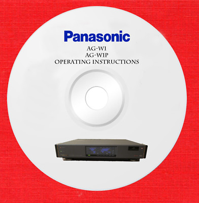 Panasonic AG-W1 AG-W1P operating instructions manual on 1 cd in pdf ...