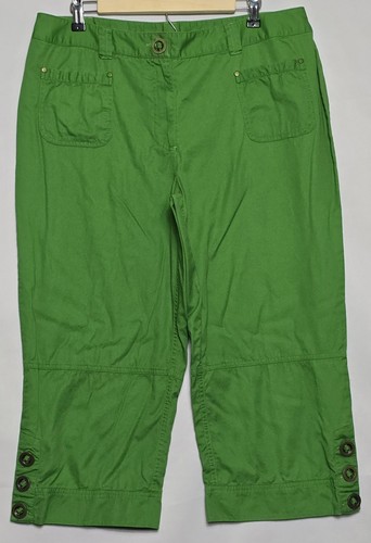 Women's Christopher & Banks 100% Cotton Capri Pants Green Size 14 | eBay