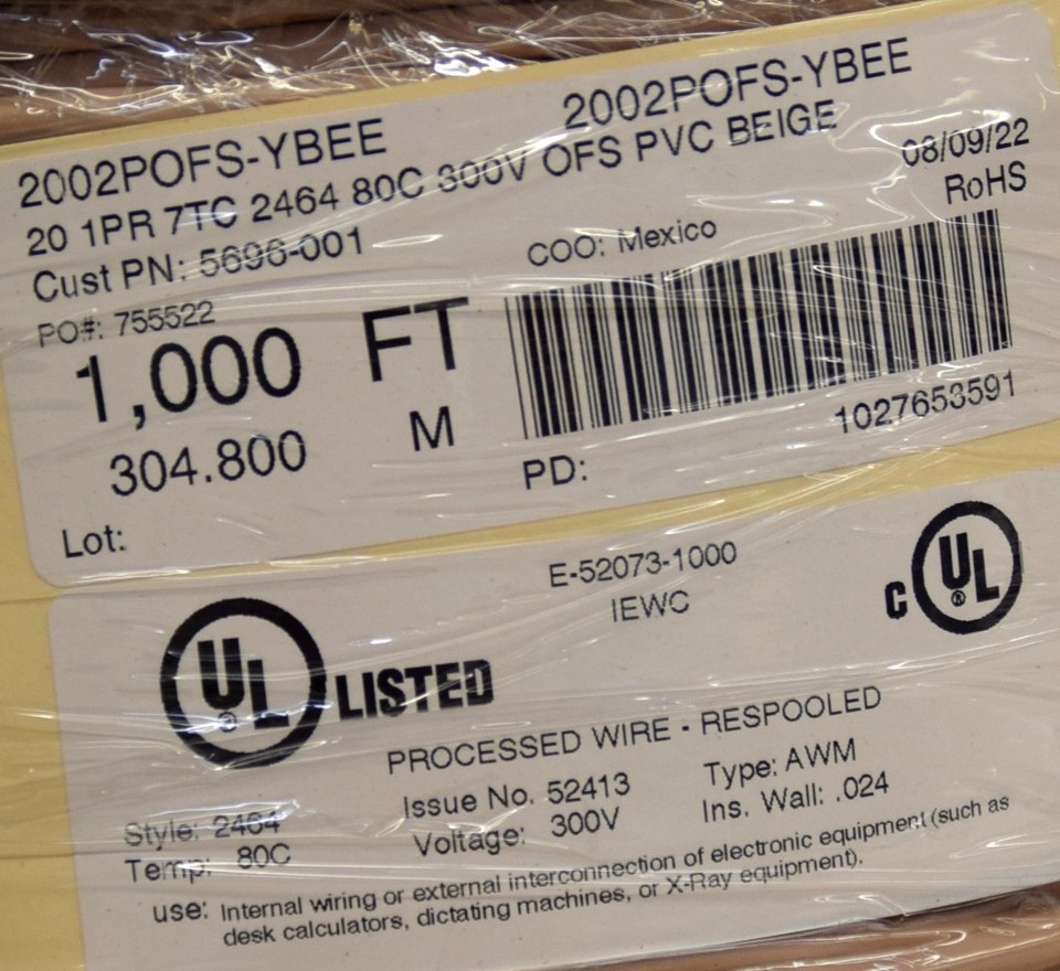 Belden 9154 Shielded Cable, 20AWG Stranded, 1-Pair 940 ft FREE SHIP | eBay