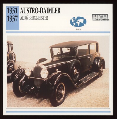 1931 - 1937 Austro Daimler ADR6 Bergmeister Classic Cars Card | eBay