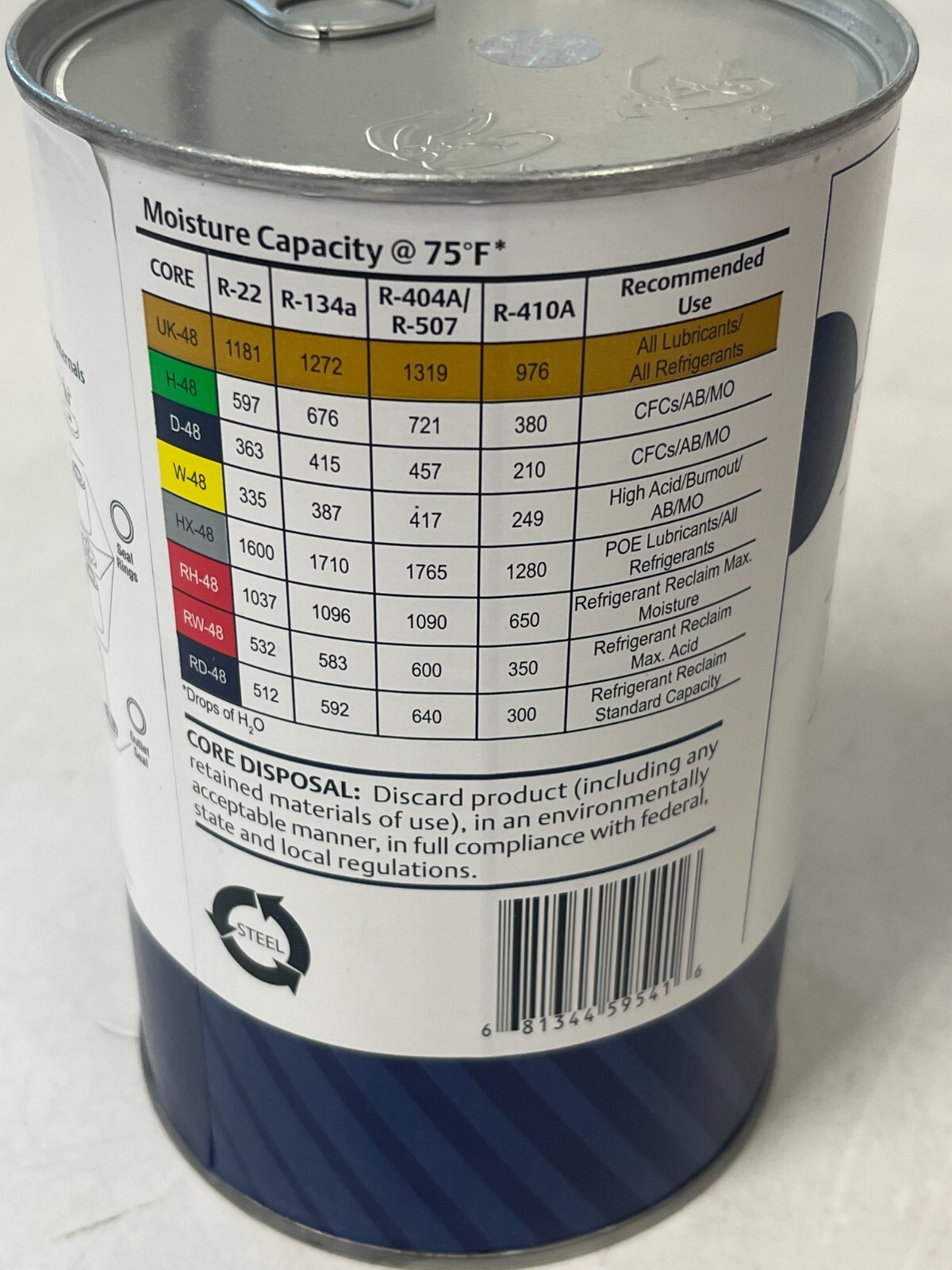 Emerson D-48 Standard Capacity 48 Cubic Inch Desiccant Core D48 Filter ...