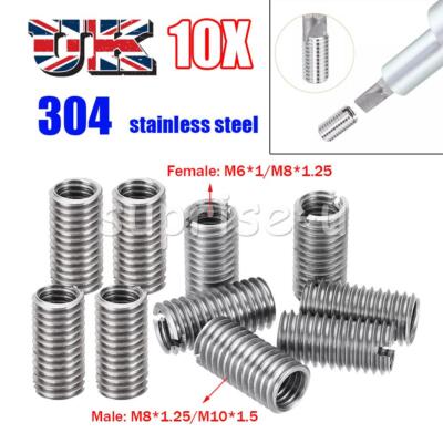 10x Thread Repair Insert Nut Adapters Reducer M8/M10 Male to M6/M8 ...