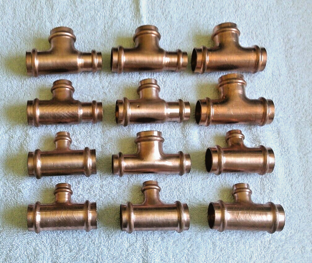 1" PROPRESS TEES REDUCING PRESS TEES COPPER PRESS FITTINGS 12@ $7.95 EA ...