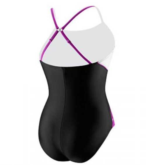 SPEEDO Black Spiral Splice Clip Back 1pc Swim Suit w/ Hydro Bra New ...