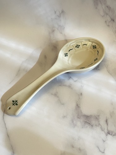 Longaberger Pottery Woven Traditions Spoon Rest Heritage Green 9 ...