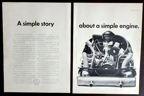Volkswagen Engine Original 1965 Vintage Two Page Ad | eBay