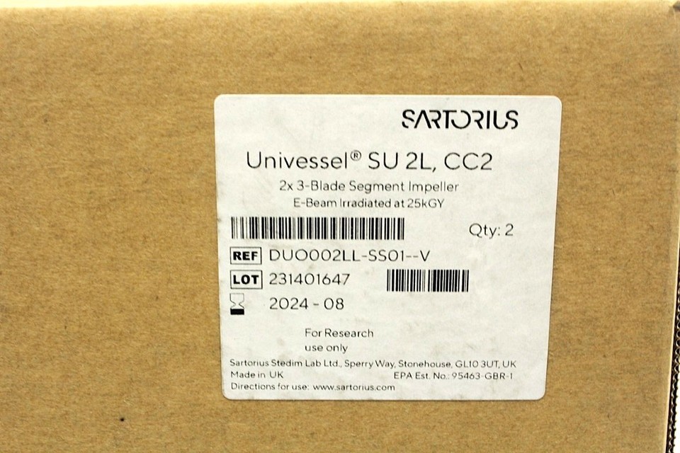(2) NEW Sartorius Univessel SU 2L CC2 3-Blad Segment Impeller DUO002LL ...