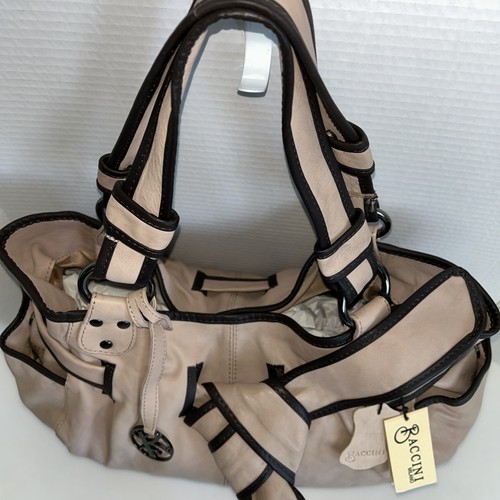 BACCINI MILANO X Large Leather Hand/Shoulder Bag Purse Color Camel ...