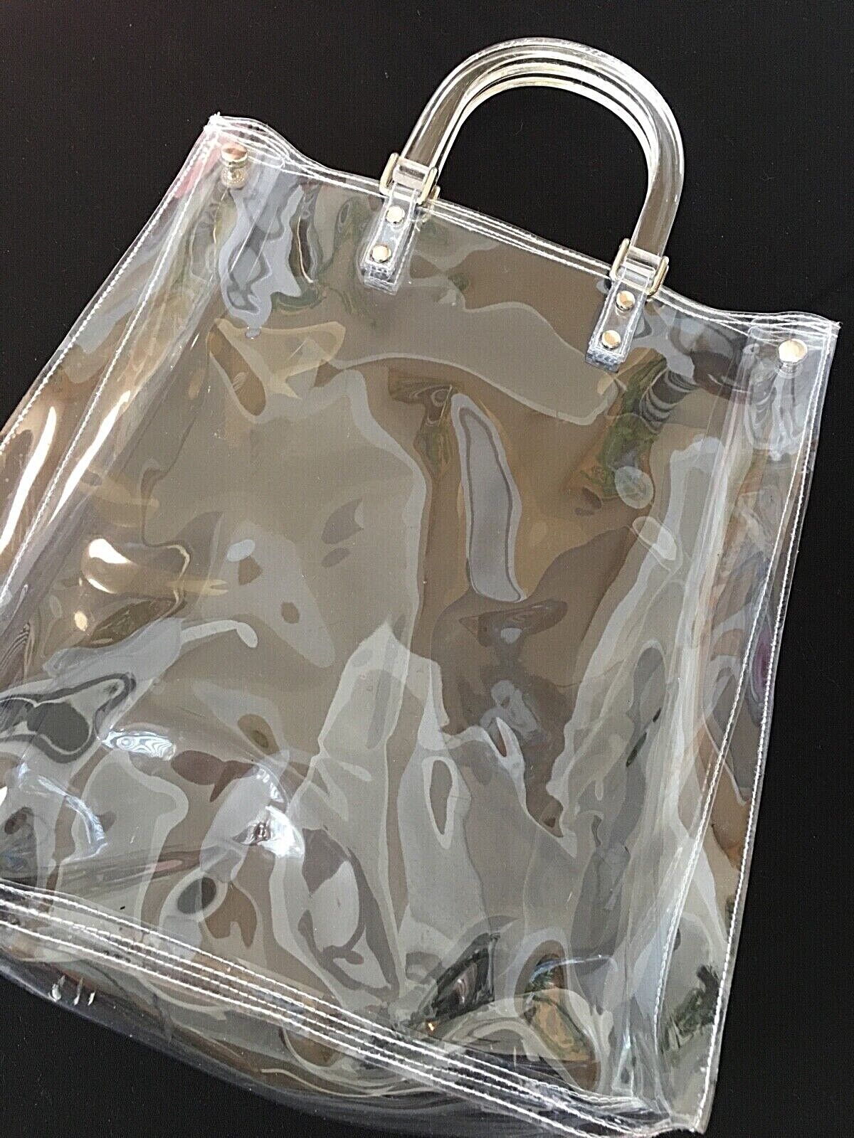 Clear Plastic Handbag Transparent Handles Vintage Han… - Gem Clear Plastic Handbag Transparent Handles Vintage Han… - Gem