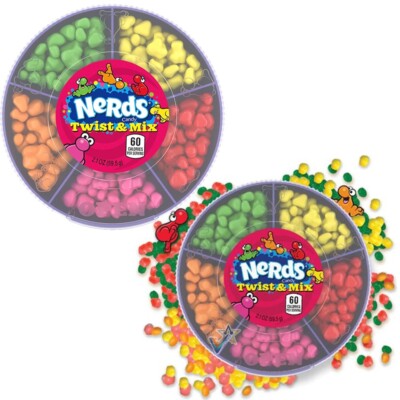 Nerds Twist & Mix Candy 2 x 59.5g American Sweets Wonka Rainbow Candy ...
