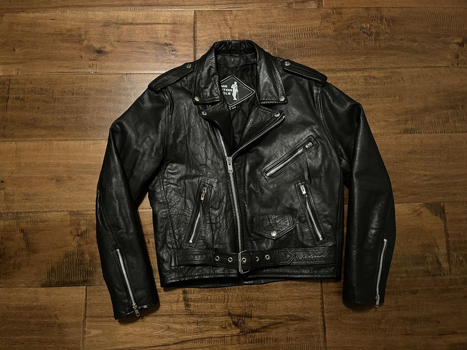 Vintage Mr. Motorcycle Black Leather Moto Biker Ridin… - Gem