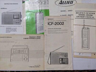 Lot Of 6 Portable Radio & Scanner User Operator Manuals | eBay