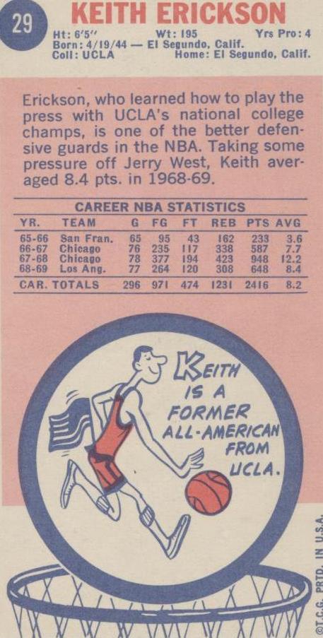 Las mejores ofertas en 1969-70 Topps - #29 Keith Erickson | eBay