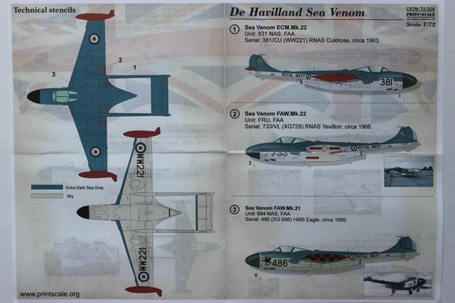 Print Scale 72-326 Decal for De Havilland Sea Venom 1 72 for sale ...