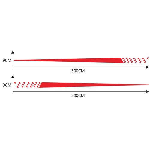 Car Body Side Waist Red Long Stripe Stickers Vinyl Racing Pinstripe ...