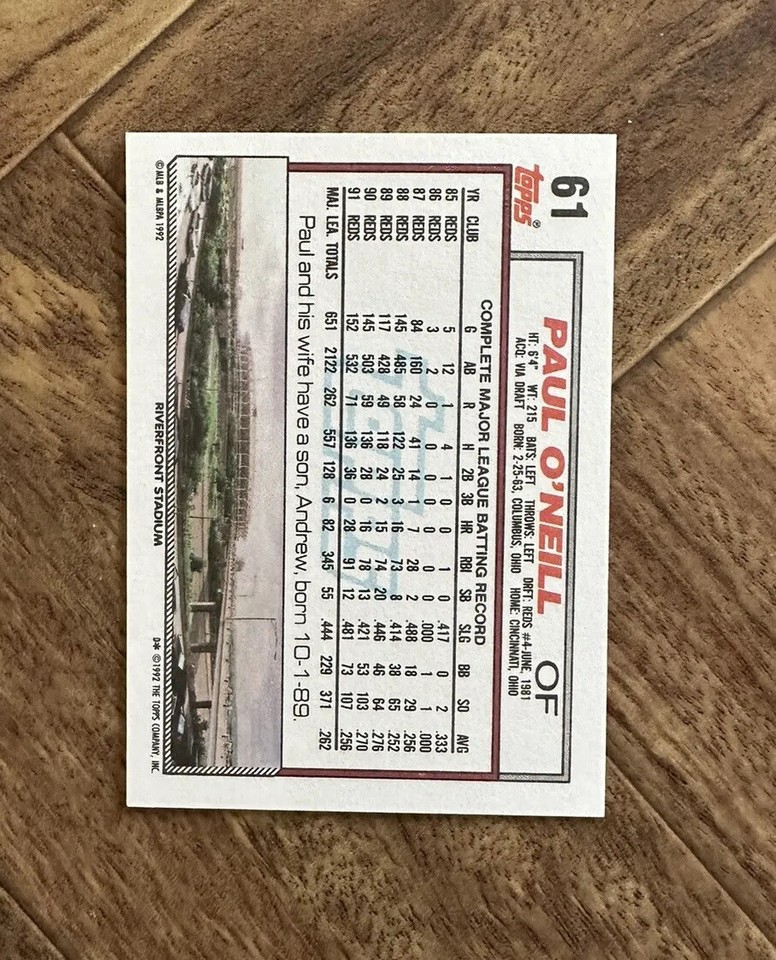 1992 Topps Gold Baseball # 61 Paul O'Neal | eBay