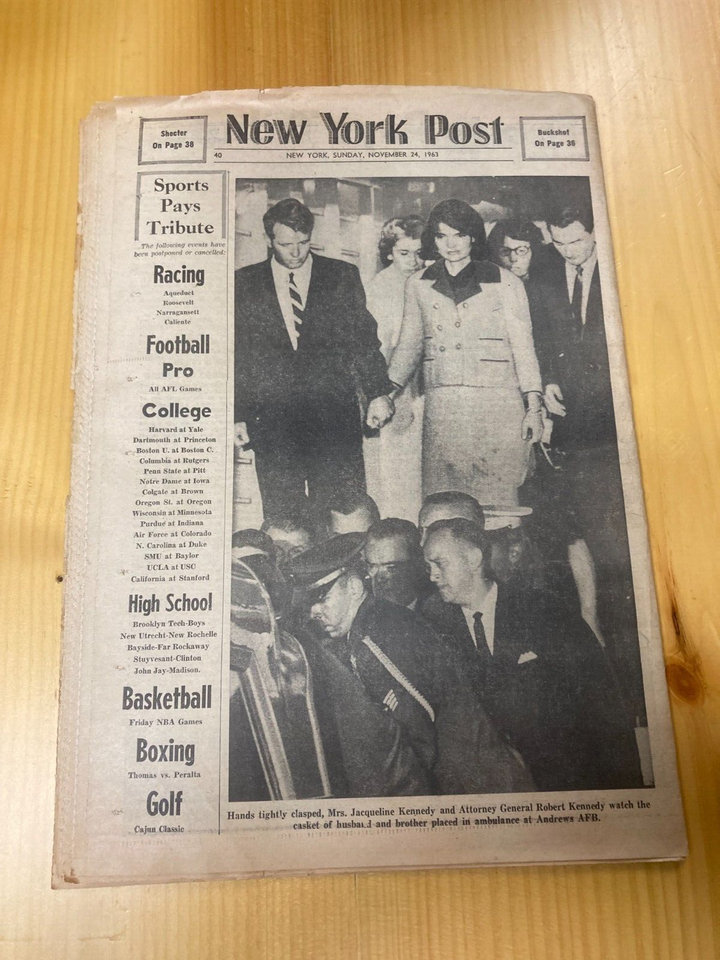 ASSASSIN NAMED LEE HARVEY OSWALD NEW YORK POST NOV 24 1963 NEWSPAPER ...