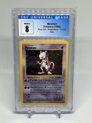 WOTC Base Set Shadowless Mewtwo Holo Base Set Pokemon 10/102 PSA 8 | eBay