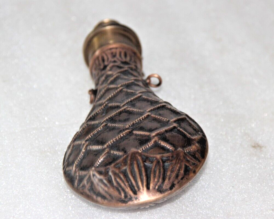 Vintage Victorian Style Small Miniature Brass Gun Powder Bottle/ Flask ...