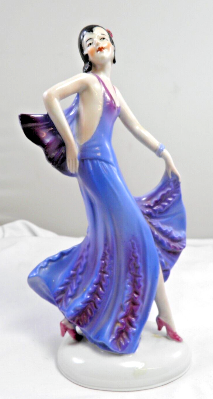 Vintage Germany Art Deco Dancing Lady Flapper Spanish Ceramic Dancer ...
