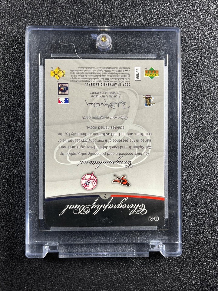 DEREK JETER CAL RIPKEN JR 2007 SP AUTHENTIC CHIROGRAPHY DUAL AUTOGRAPH ...