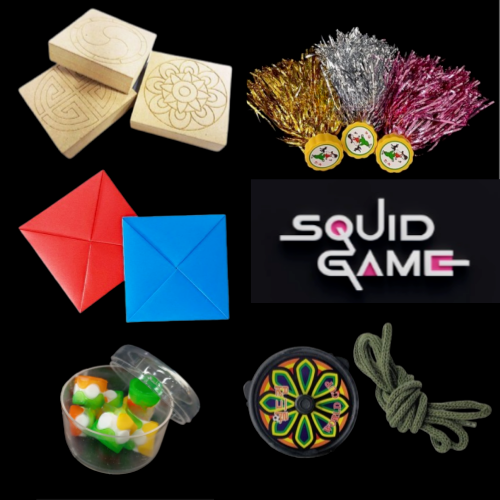 Squid Game2 Ep.4 Six legs game Set Ddakji Gong-gi Spinning top Jegi ...