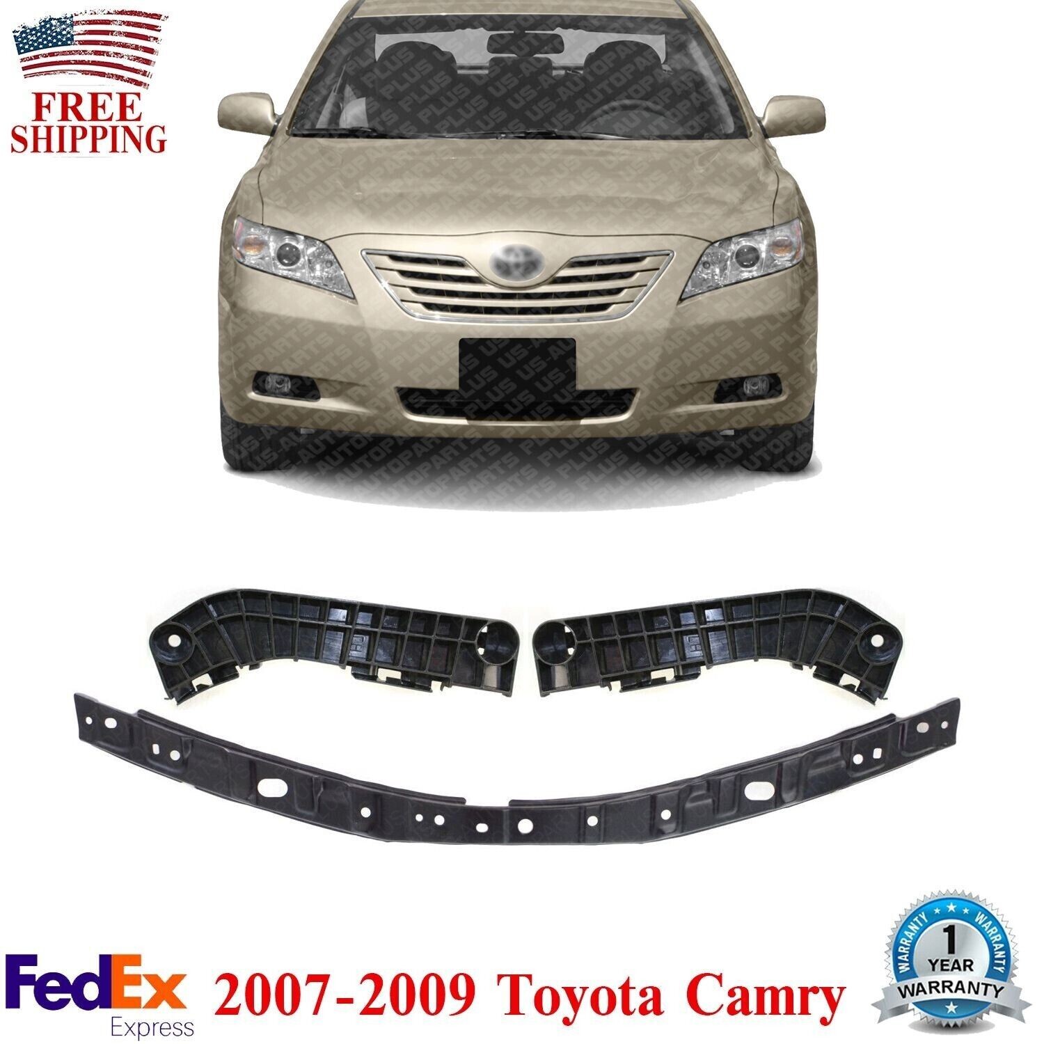 Front Bumper Upper Retainer + Support Brackets RH & LH For 2007-09 ...