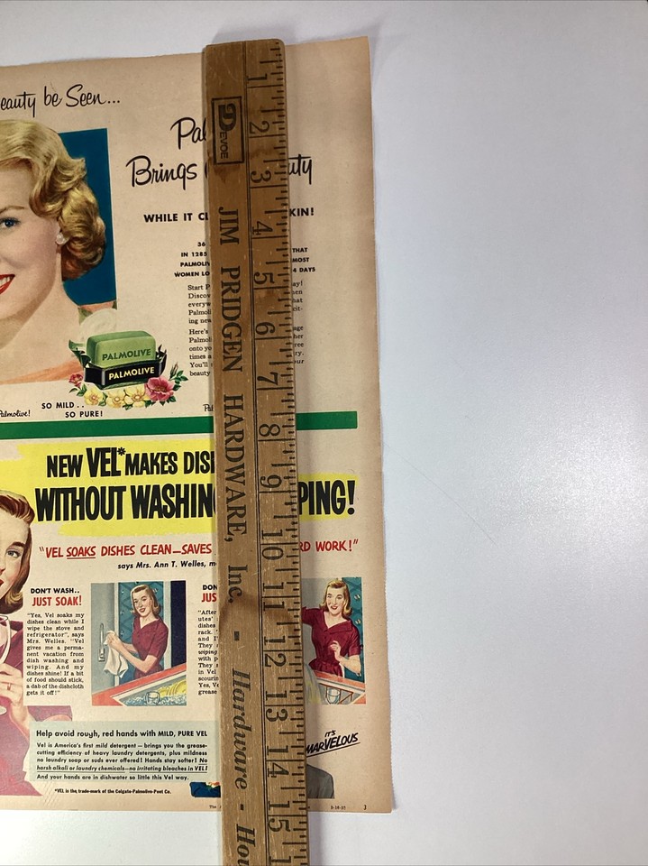 Palmolive Print Ad 1952 Atlanta AJC Pretty Blonde Girl Bar Soap VEL ...
