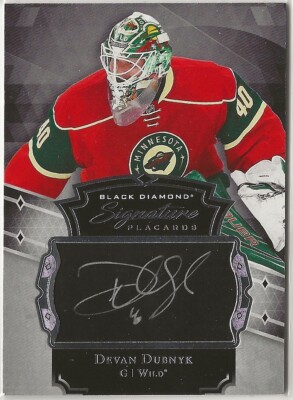 2017 2017-18 Black Diamond Signature Placards #SPDD Devan Dubnyk ...
