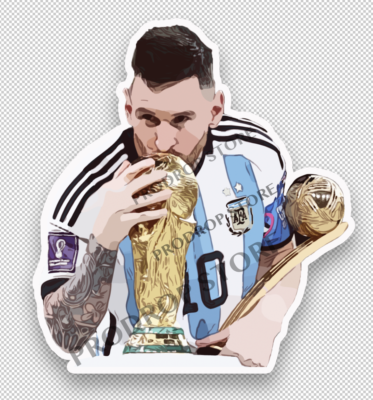 Argentina Lionel Messi 10 Trophy World Cup Qatar Decal Sticker D10S ...