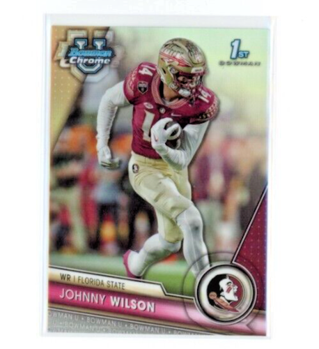 JOHNNY WILSON 2023 Bowman Chrome U Football Refractor #22 Florida State ...