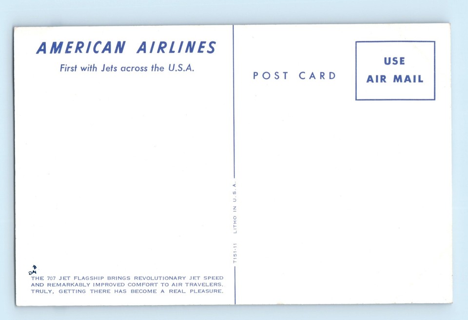 American Airlines 707 Jet Flagship Air Travel Airplane Silver Plane ...