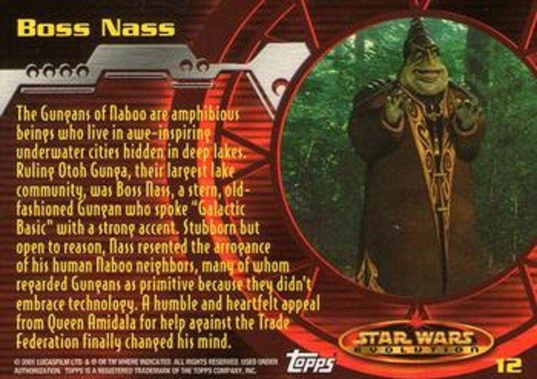 2001 Topps Star Wars Evolution Foil Trading card #9 BOSS NASS VF/NM | eBay