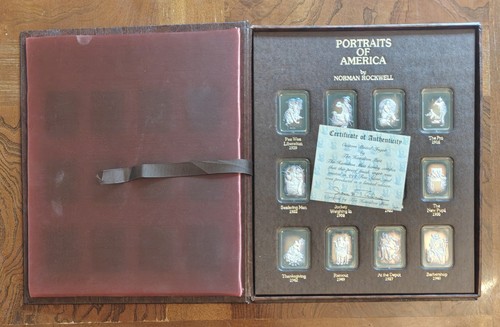Norman Rockwell Portraits Of America Set of 24 .999 Silver 1 Oz Ingots ...