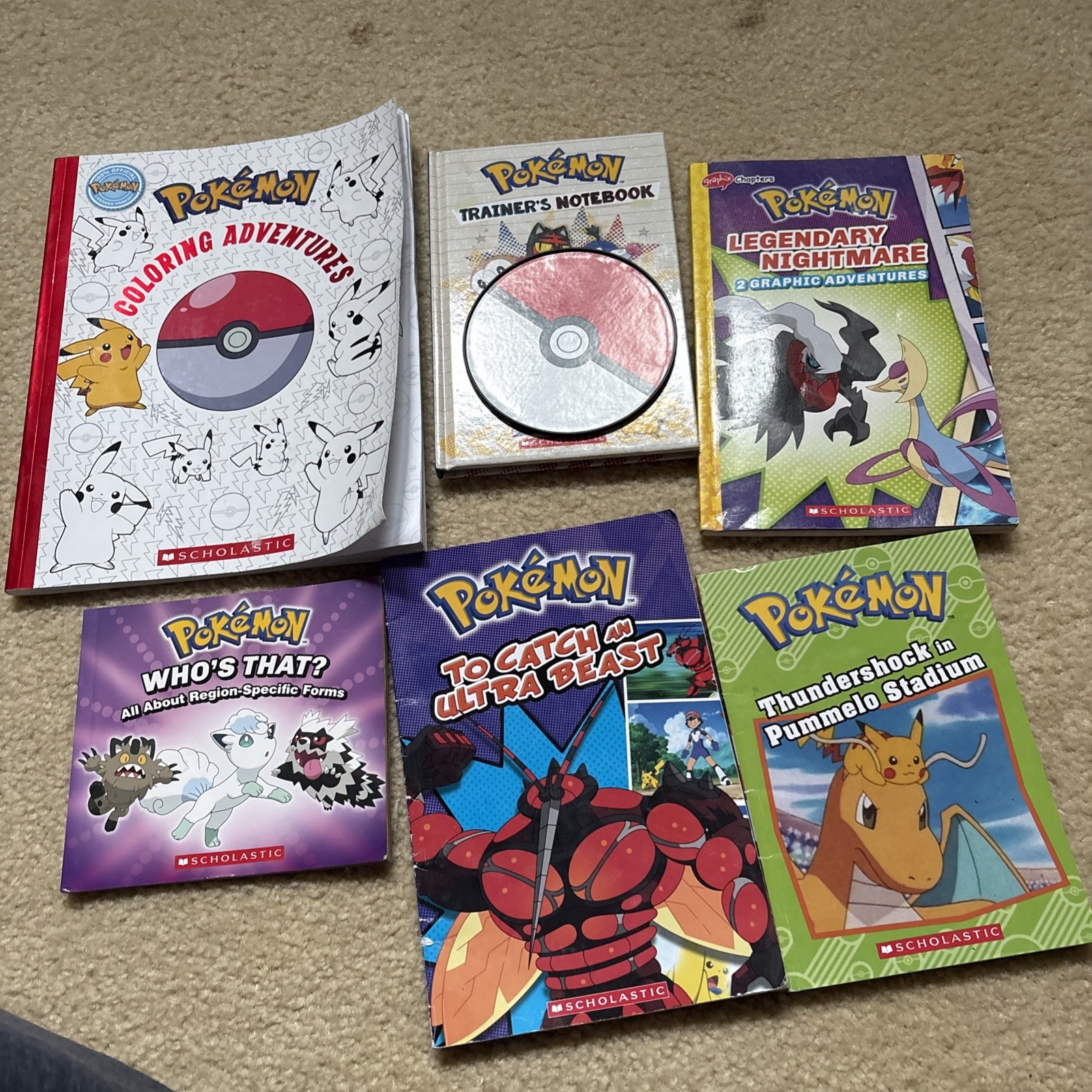 Pokemon Book Lot Of 6 Scholastic Comic Guides Coloring Book Trainers ...