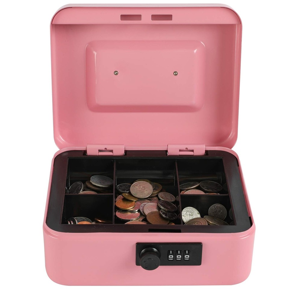 xydled Steel Cash Box Safe with Combination Lock,Money Safe Box with ...