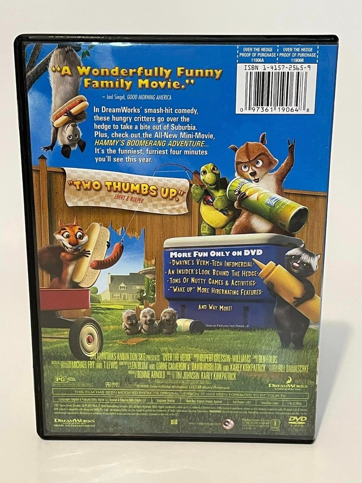Over the Hedge (DVD, 2006) Disk comes in the case actual movie pictured ...